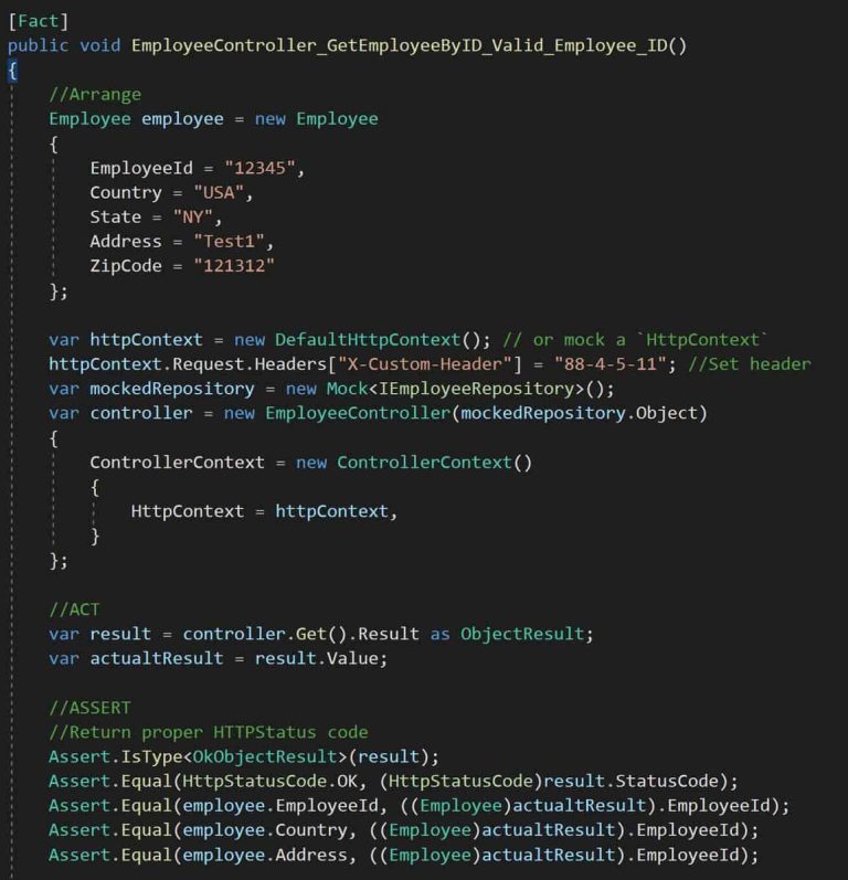 Unit Test and Mock HttpContext in ASP.NET Core Controller | TheCodeBuzz