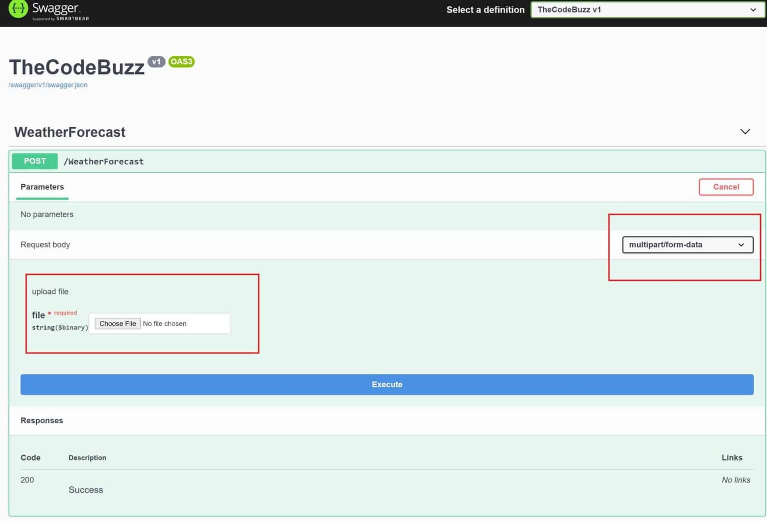 Upload Files in Swagger UI IOperationFilter - TheCodeBuzz