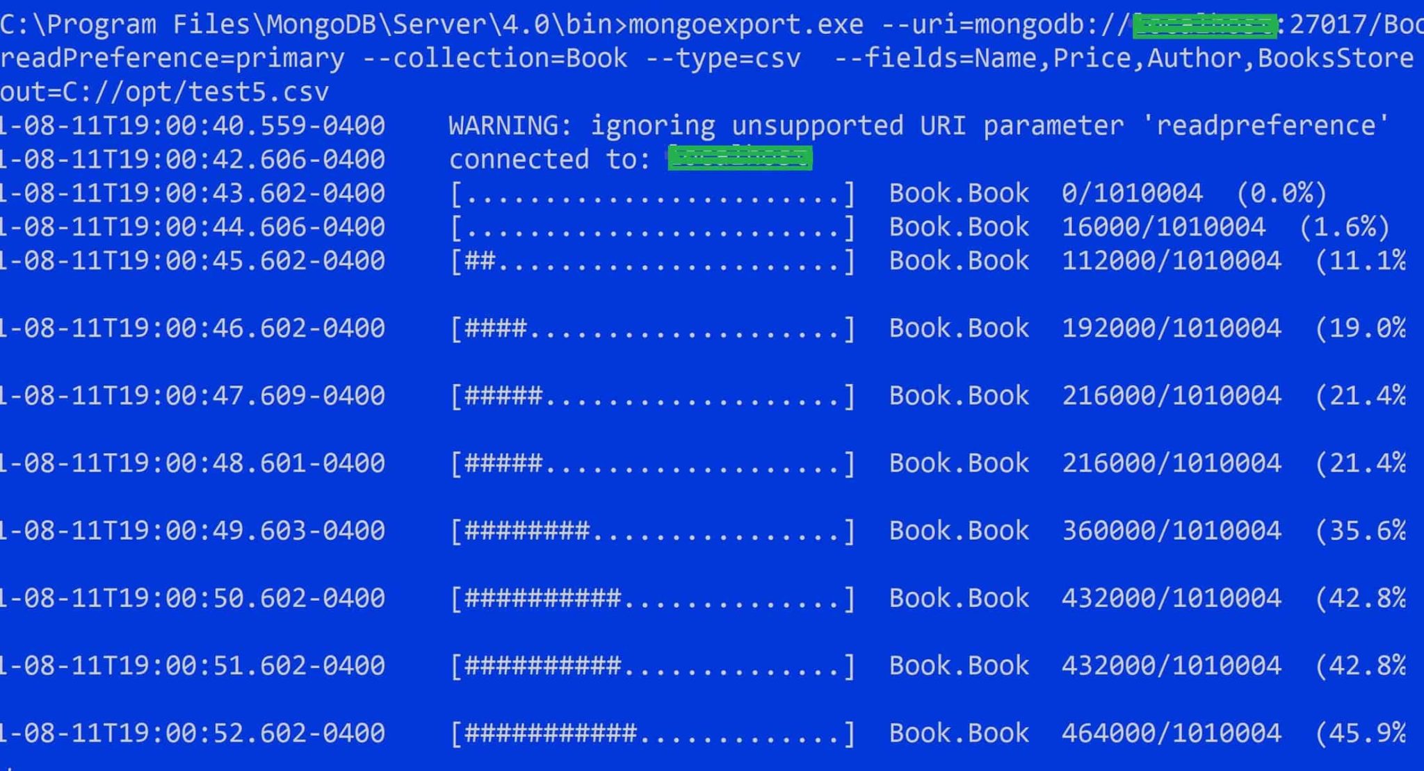 MongoDB – Export collection as CSV or JSON - TheCodeBuzz