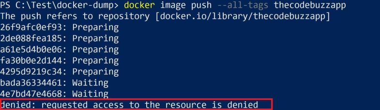Resolved – denied: requested access to the resource is denied | TheCodeBuzz